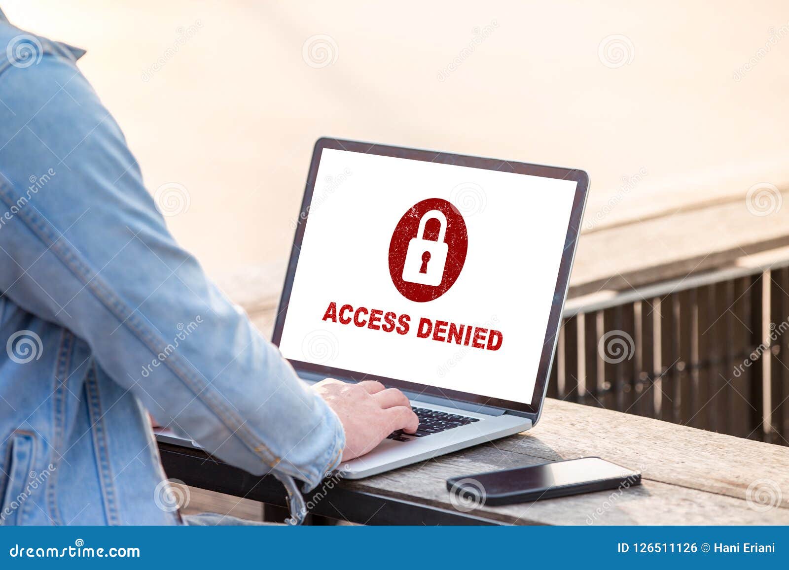 Your Access is Denied on Laptop Screen Concept, Protection Security ...