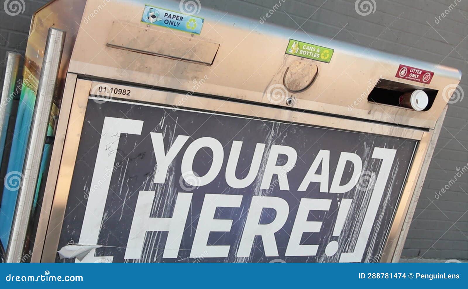 Your Ad Here Advertisement Horizontal Rectangle Sign on Public Outdoor ...