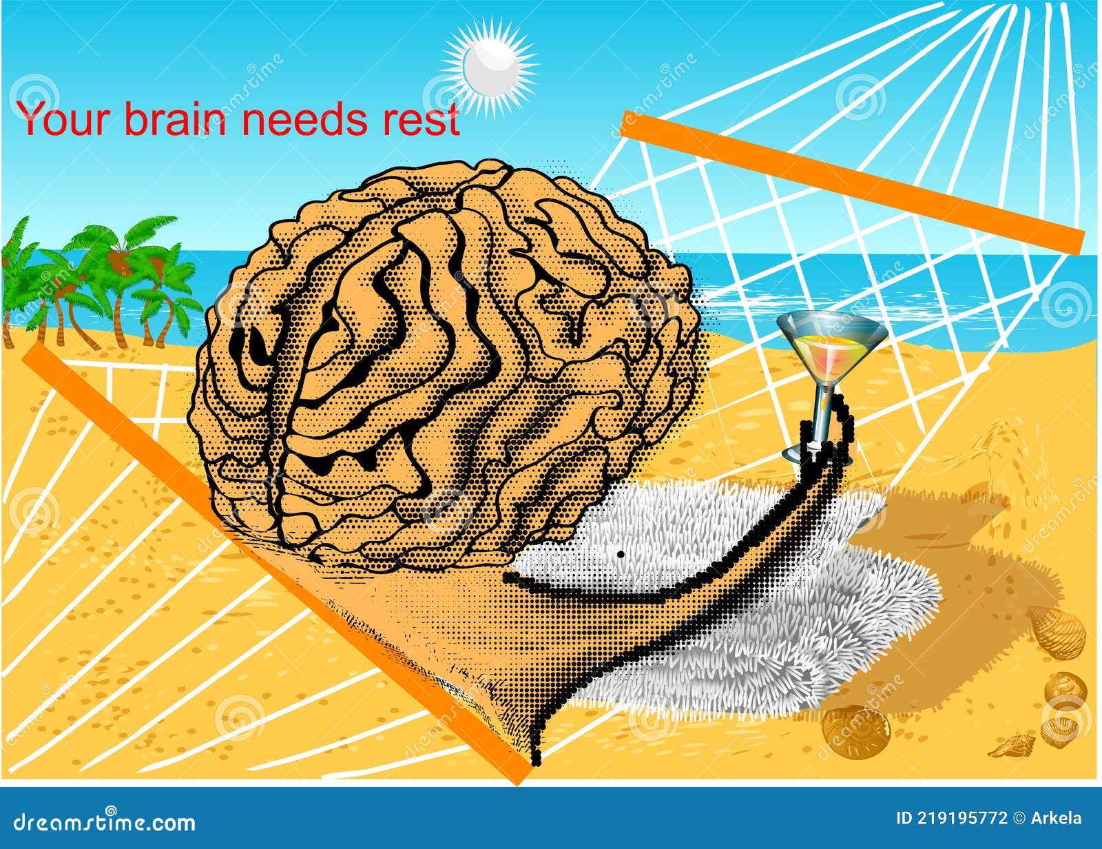 Your brain needs rest stock vector. Illustration of vector - 219195772