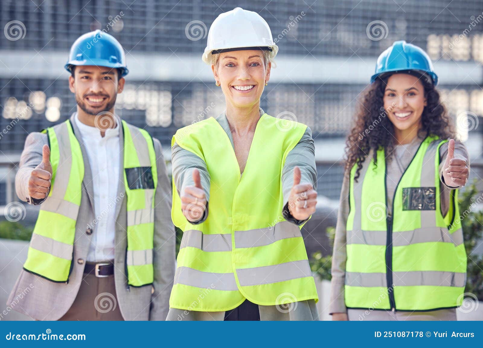 Your Building is Up To Code. Cropped Portrait of Three Happy ...