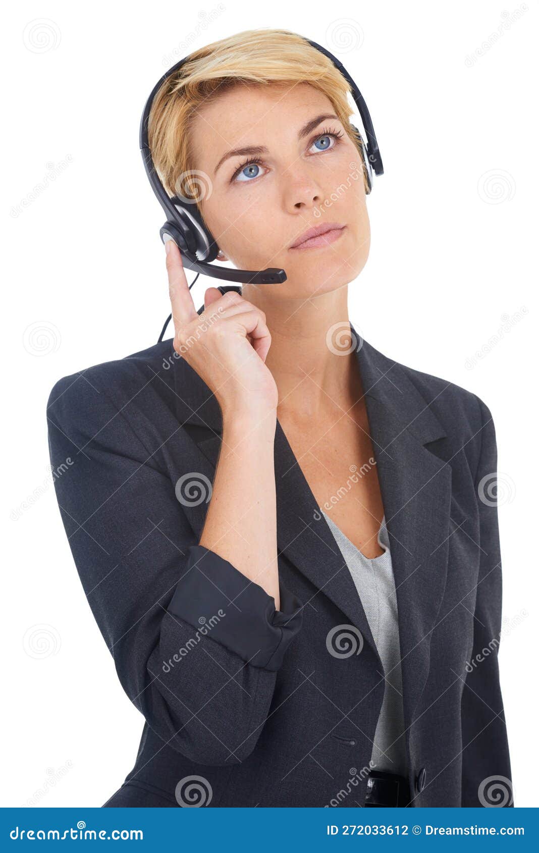 Your Call Will Be Redirected Shortly. an Attractive Young Call Center ...