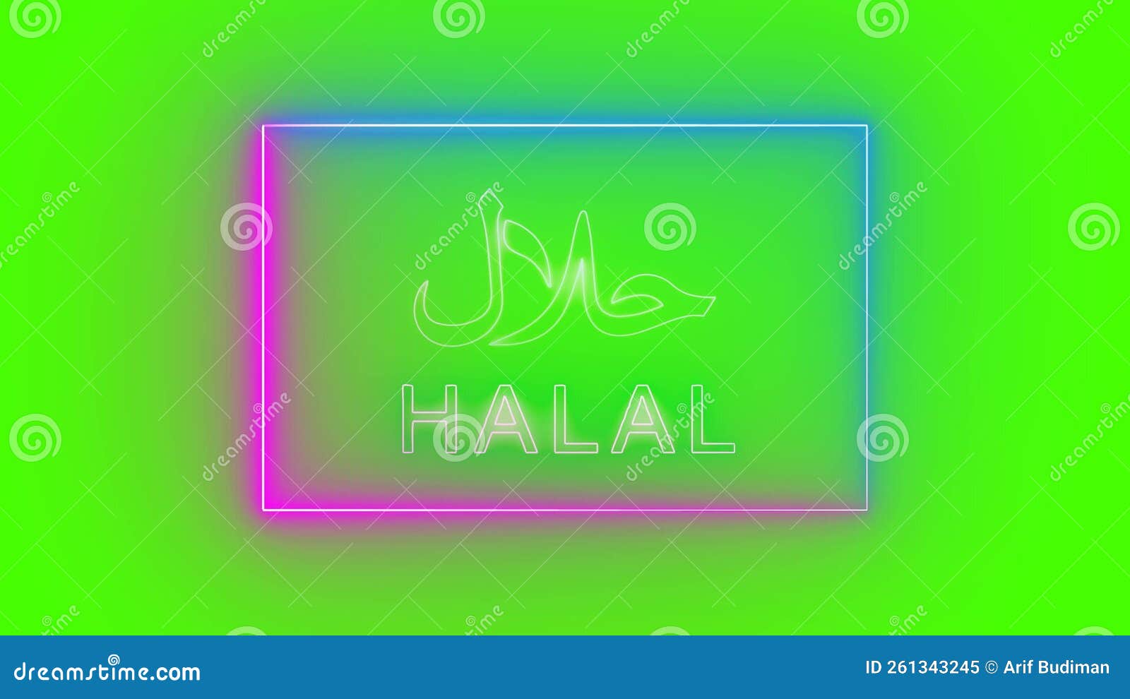 Halal Logo with Neon Light Effect Green Screen Background Stock Video ...