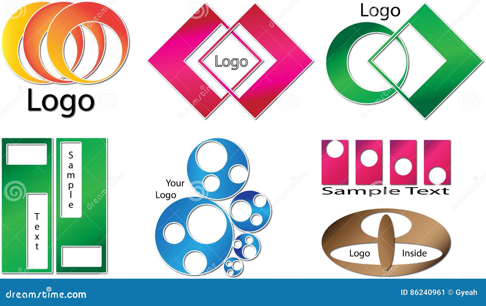 Your Custom Logo Made from Basic Shapes Stock Vector - Illustration of ...