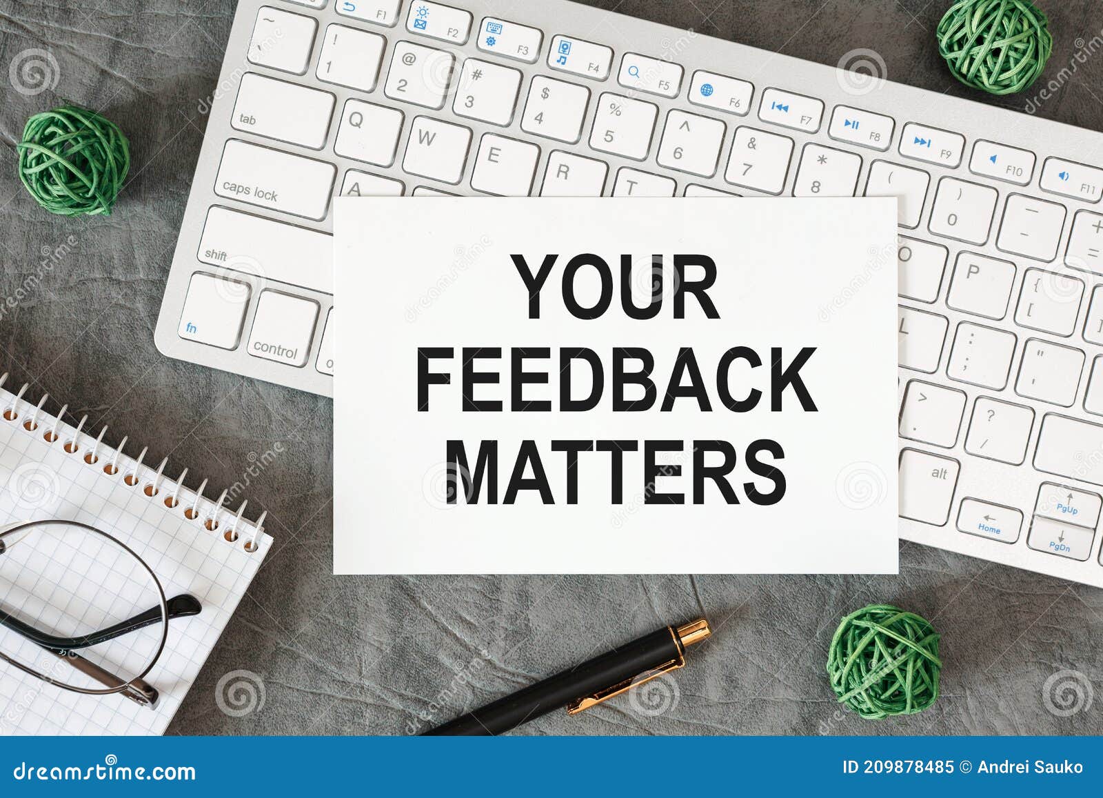 YOUR FEEDBACK MATTERS is Written in a Document on the Office Desk Stock ...