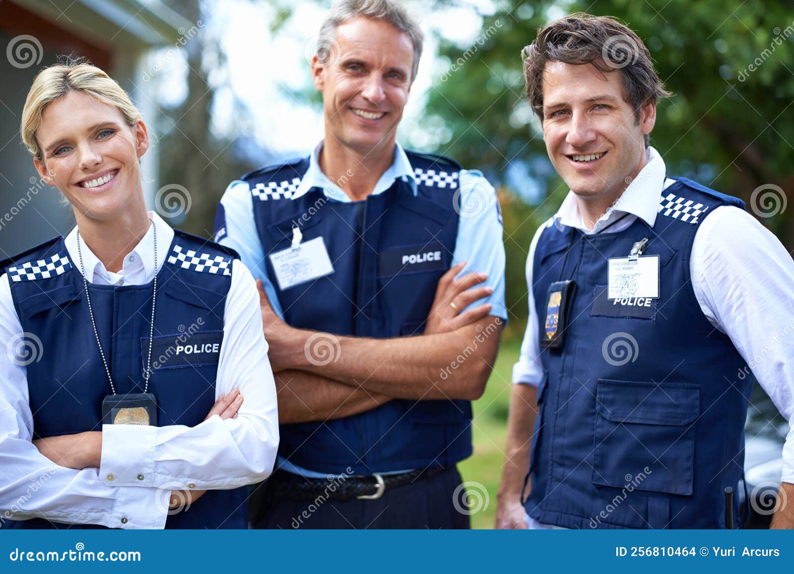 Your Friendly Local Force. Three Smiling Members of the Police Force ...