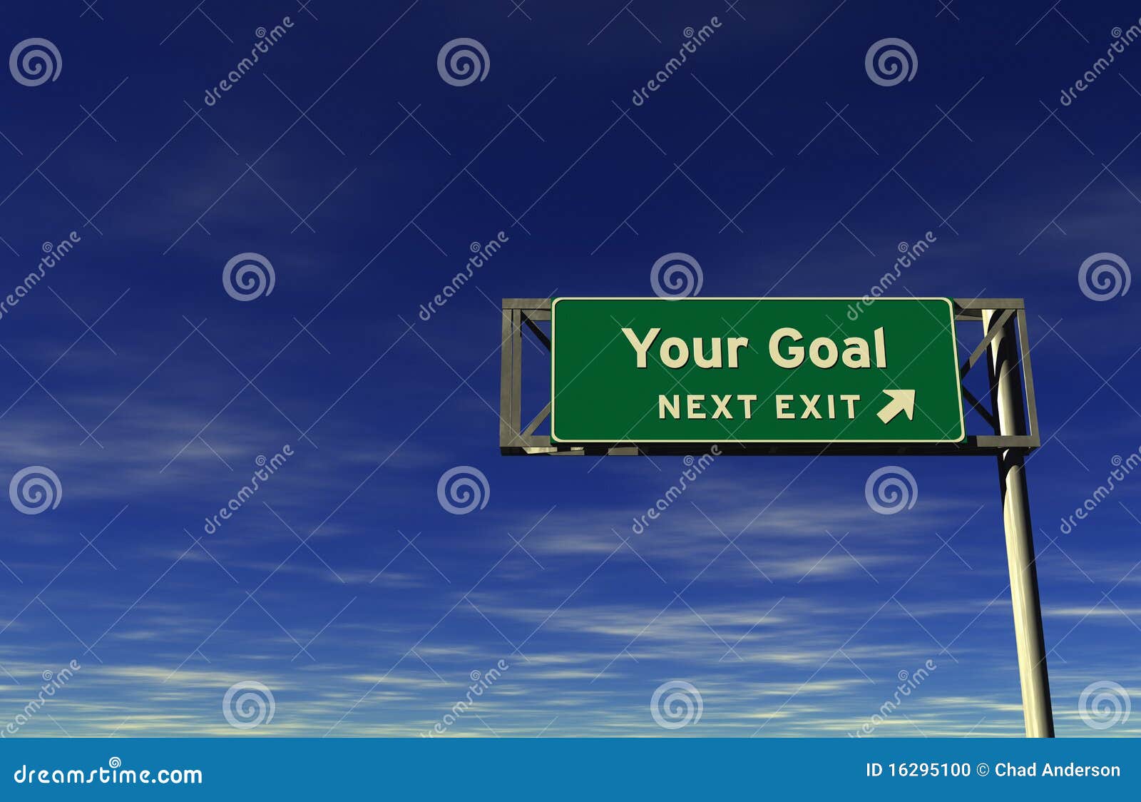 Your Goal - Freeway Exit Sign Stock Illustration - Illustration of ...