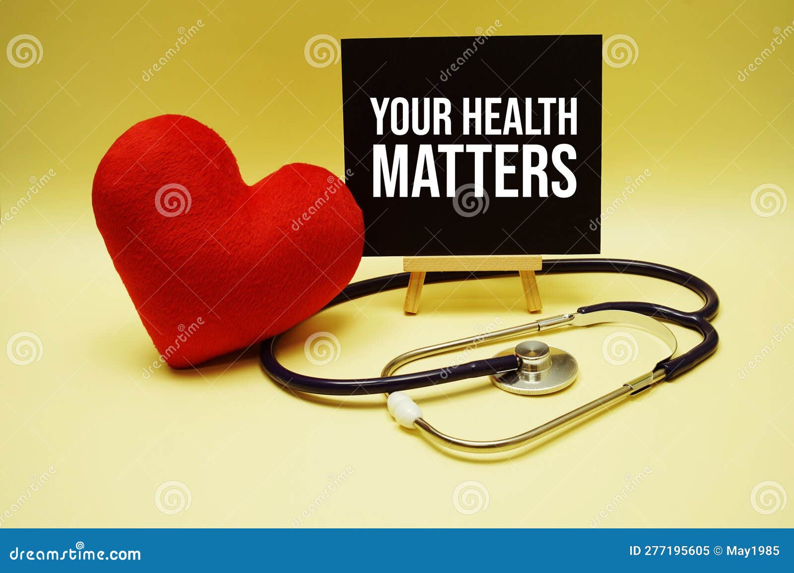 Your Health Matters Text Message and Stethoscope on Yellow Background ...