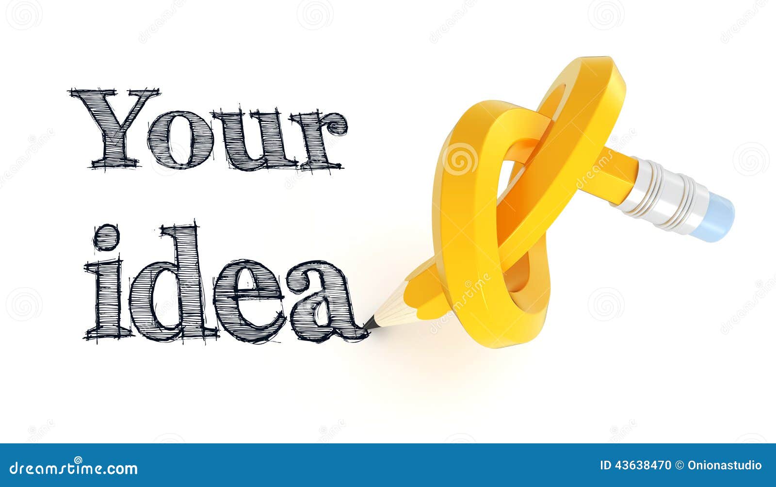 Your Idea Knotted Colour Pencil Illustration Stock Illustration ...