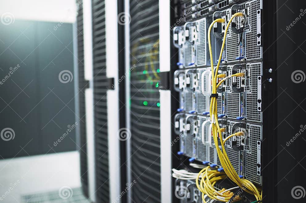 Your Information is of High Priority. an Empty Server Room. Stock Image ...