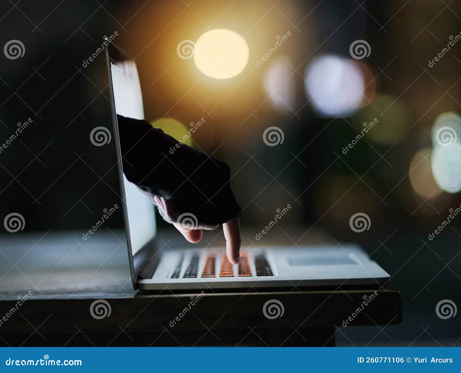 Your Laptop is Simply a Gateway. a Hackers Disembodied Hand Reaching ...