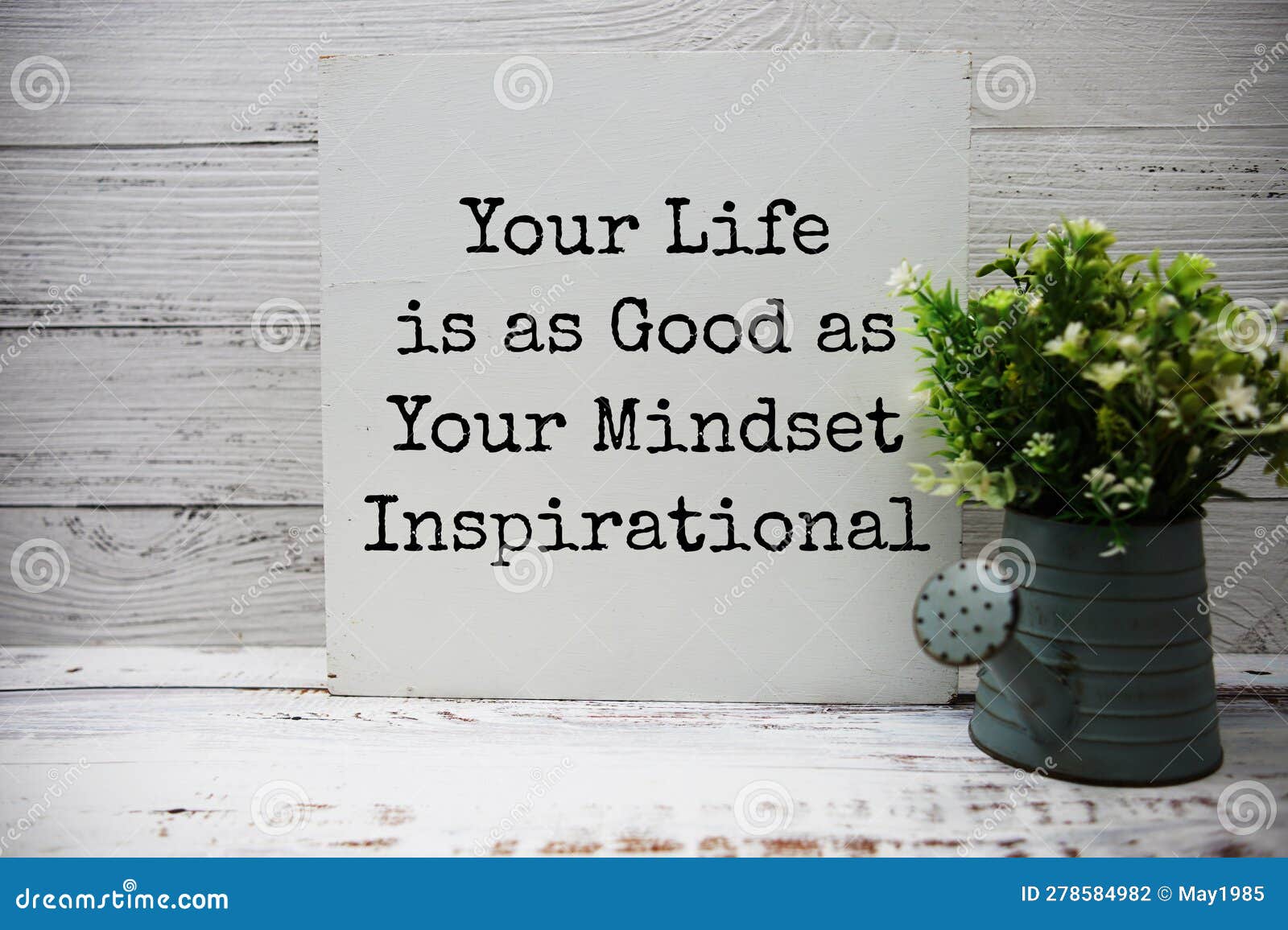 Your Life is As Good As Your Mindset Inspirational Text Message Stock ...