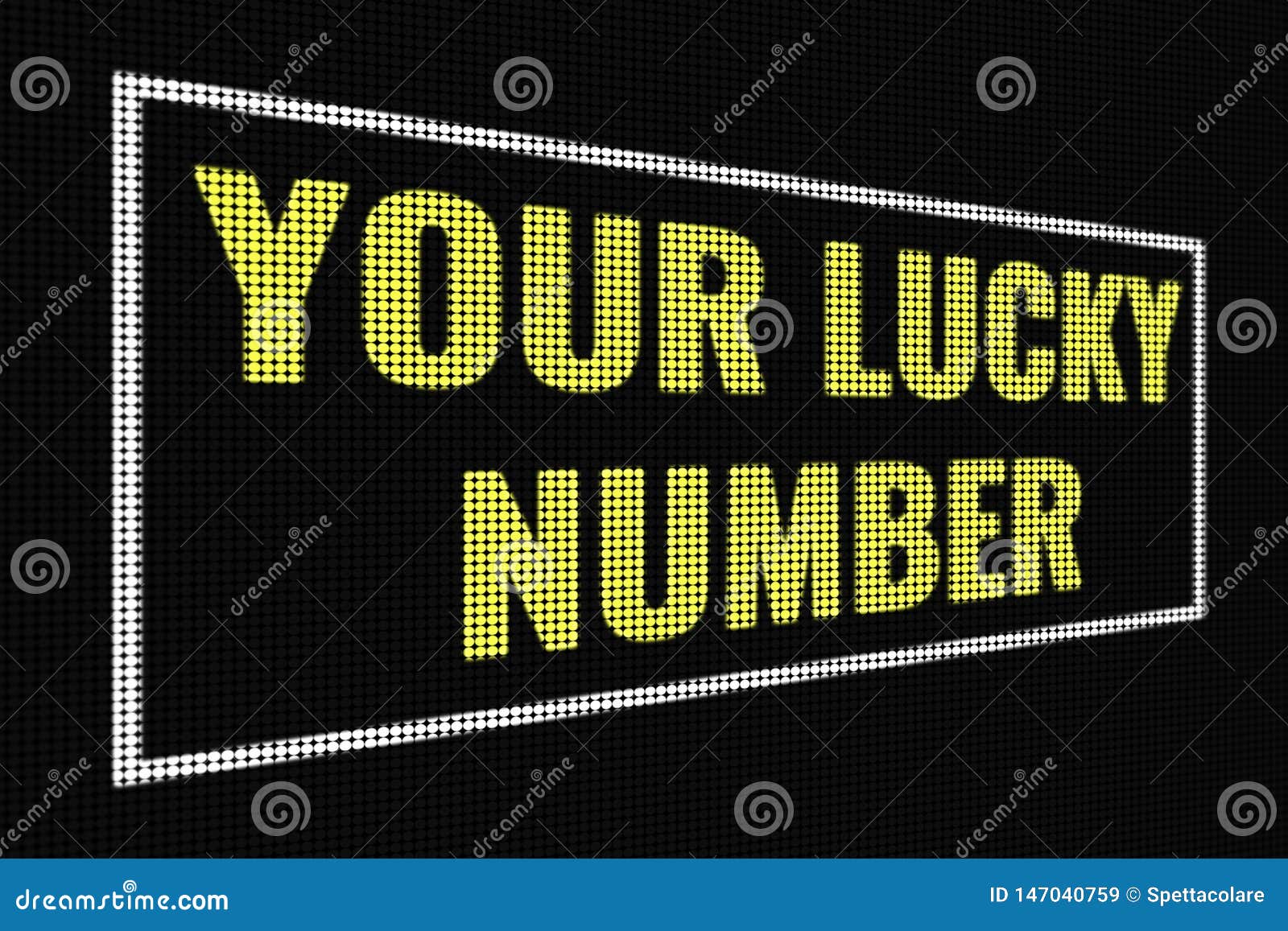 Your Lucky Number Yellow Text on Dark Screen Stock Illustration ...