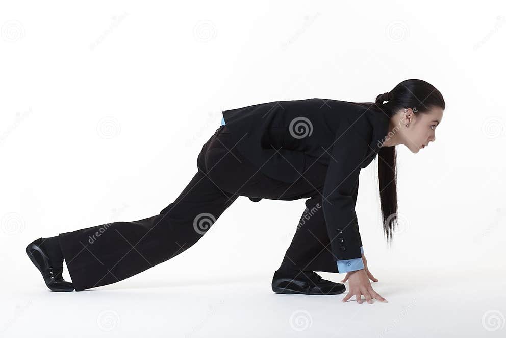 On Your Mark, Get Ready, Go Stock Photo - Image of businesswoman ...