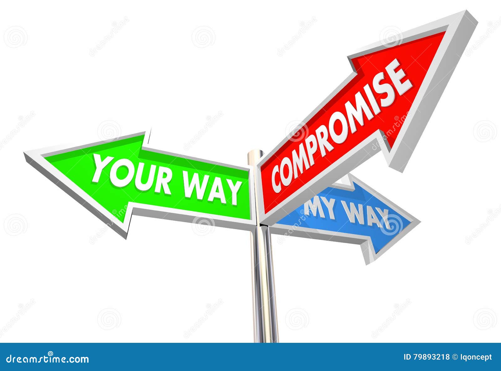 Your My Way Compromise 3 Way Signs Stock Illustration - Illustration of ...