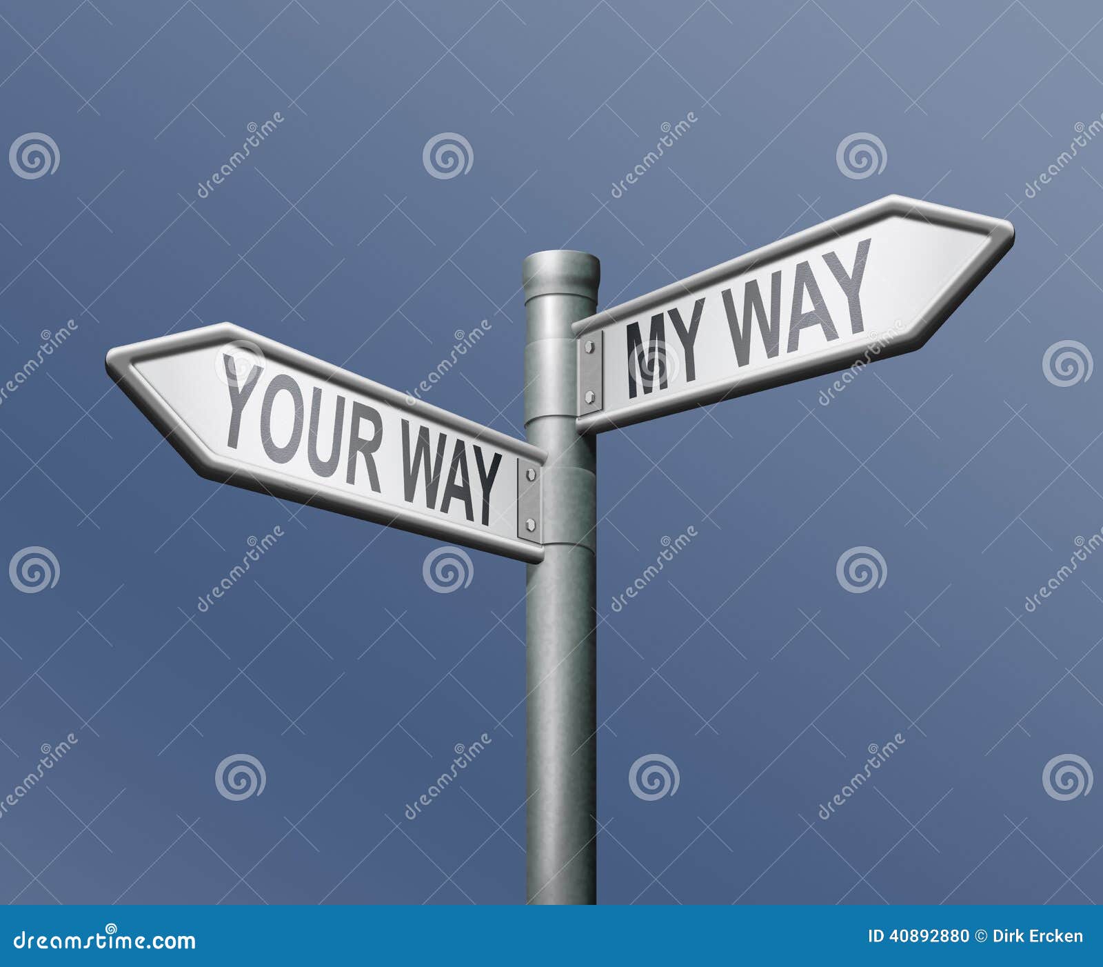 Your or my way road sign stock illustration. Illustration of direction ...