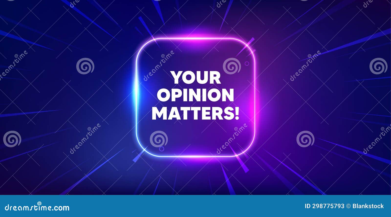 Your Opinion Matters Symbol. Survey or Feedback Sign. Neon Light Frame ...