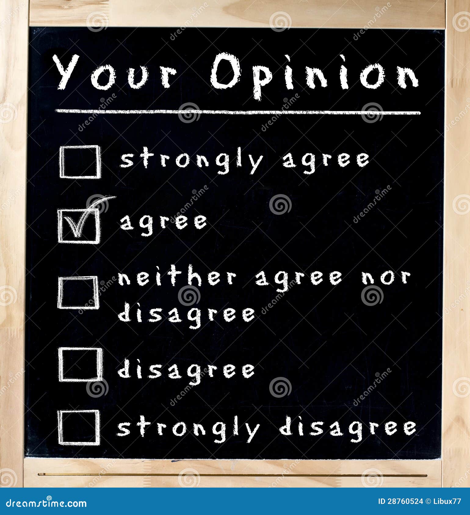 Disagree Box Checked In Opinion Poll, Survey And Questionnaire. Royalty ...