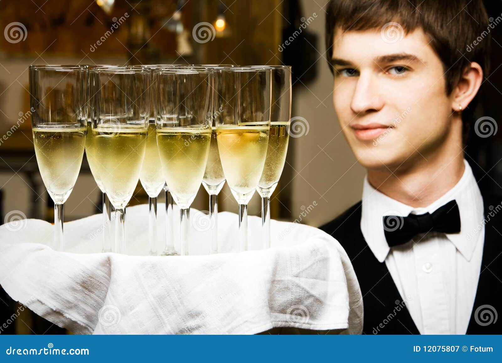 Your order, please! stock image. Image of salver, uniform - 12075807