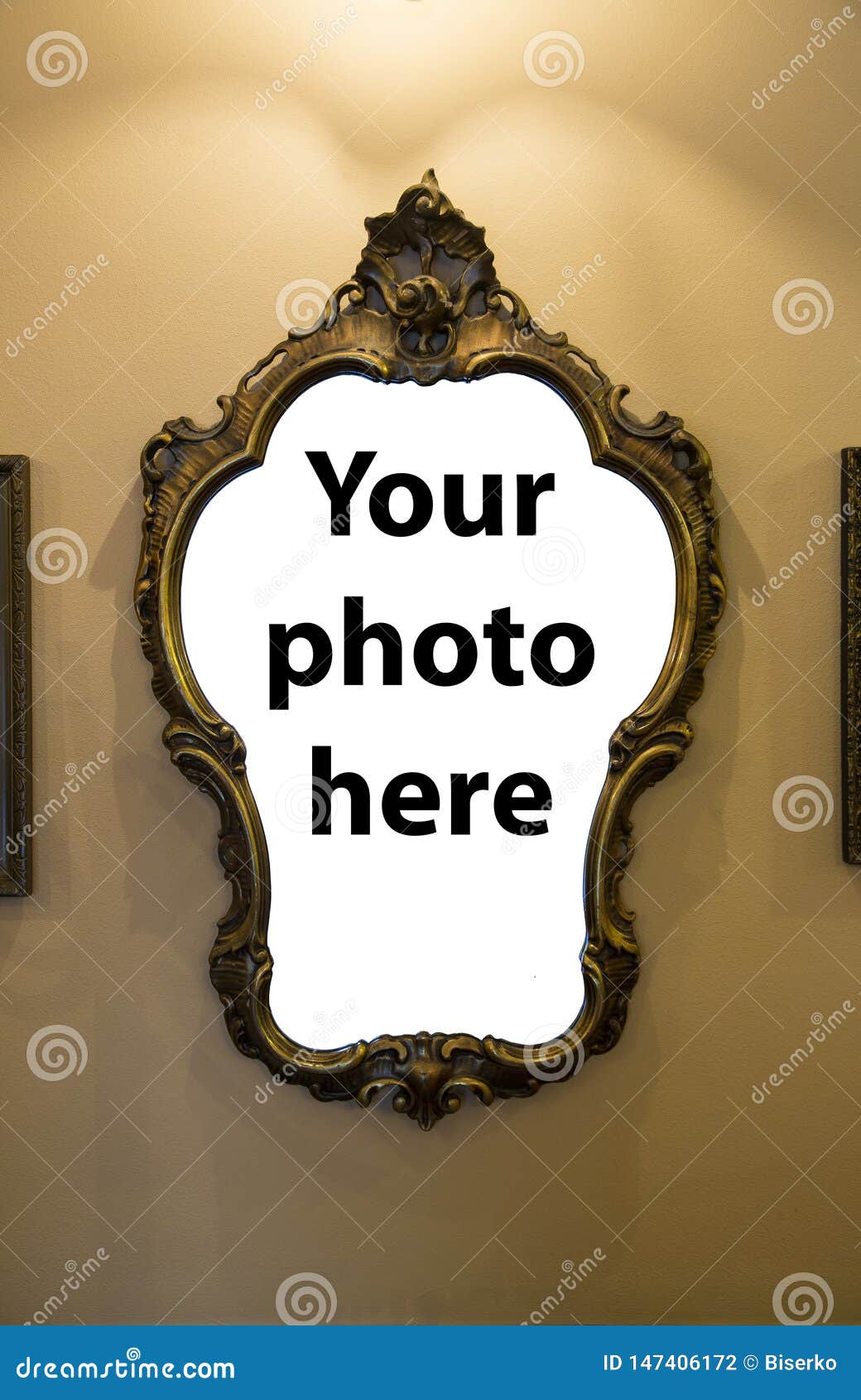 Your photo here stock photo. Image of mirror, interior - 147406172