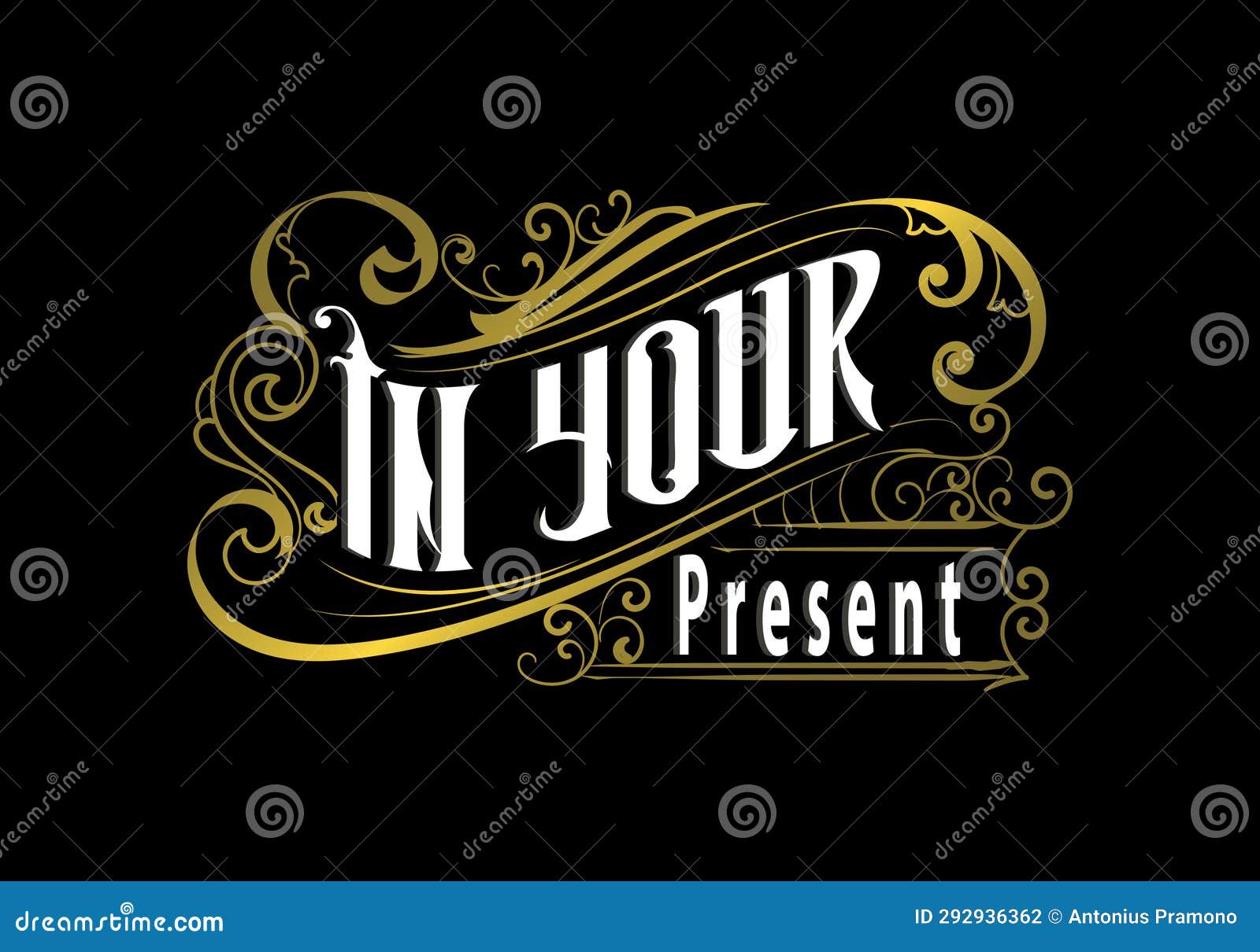 In YOUR PRESENT Word Lettering Custom Design Stock Illustration ...