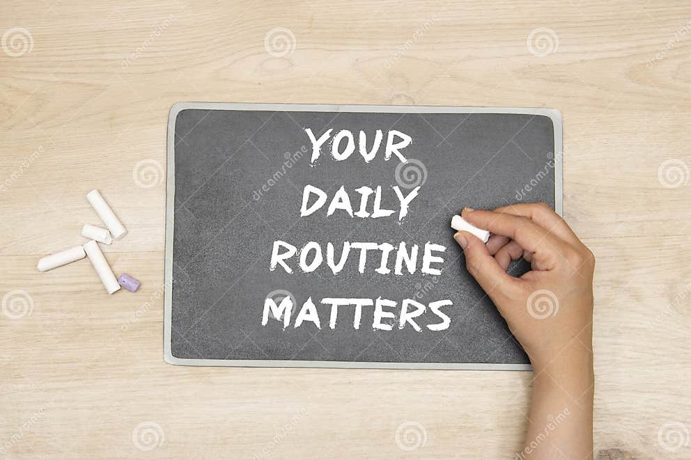 Your daily Routine Matters on Chalkboard Stock Photo - Image of healthy ...