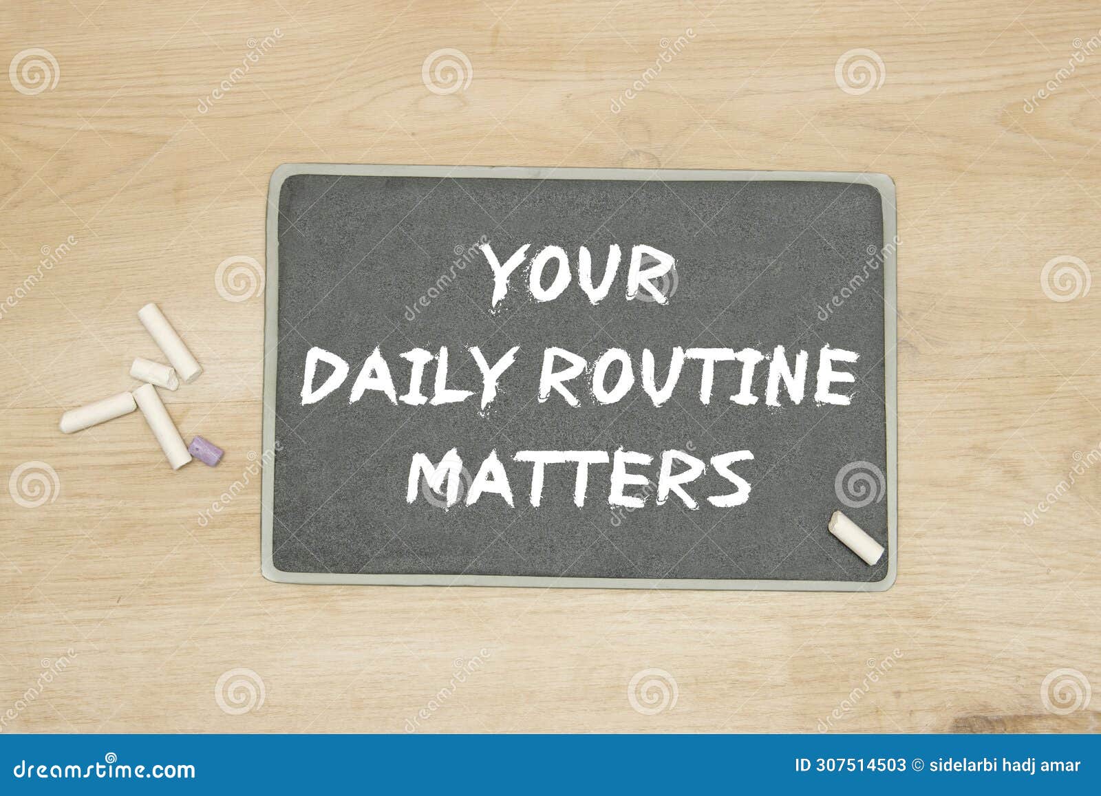 Your daily Routine Matters on Chalkboard Stock Image - Image of ...