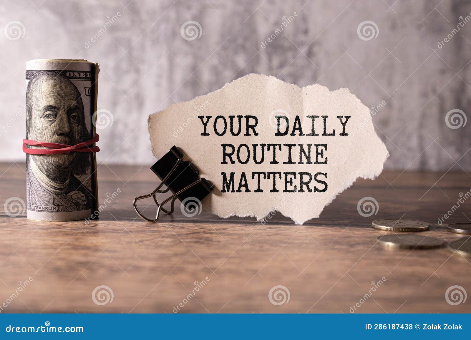 Your daily Routine Matters Text on Notepad, Concept Background Stock ...