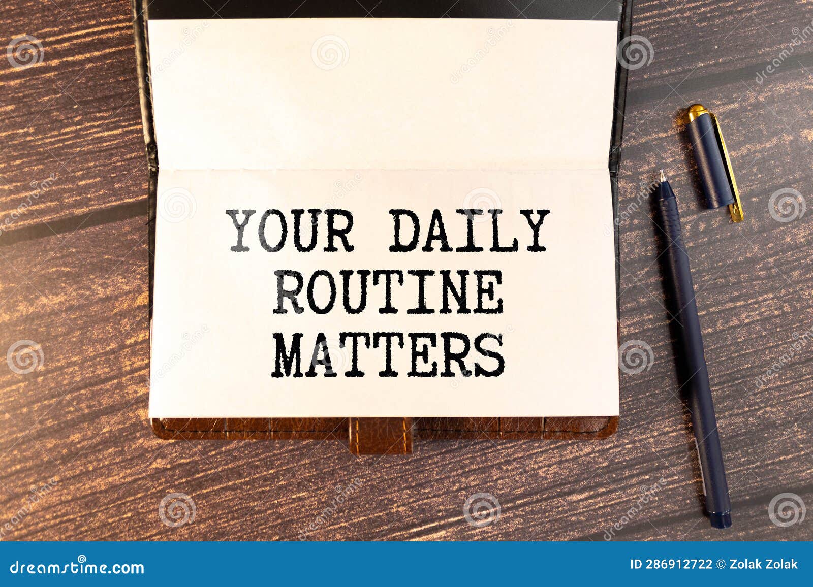 Your daily Routine Matters. Write on a Book Isolated on Office Desk ...