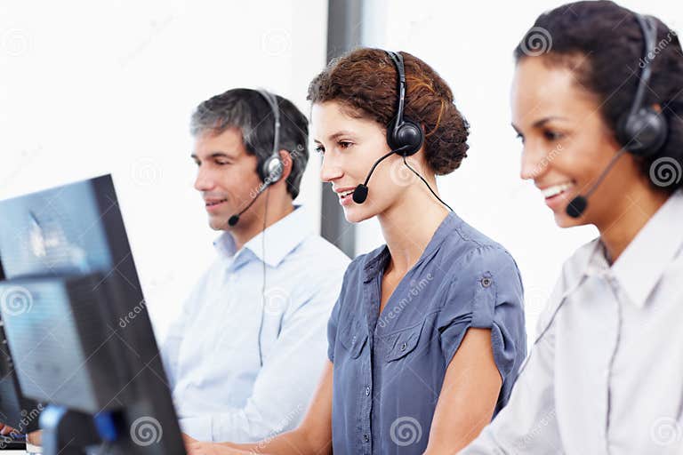 Your Solutions are Available 247. Profile Shot of a Group of Call ...