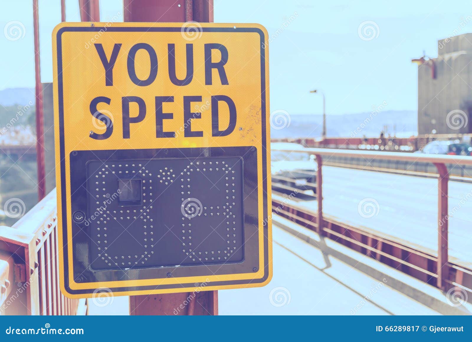 Your Speed Sign on the Bridge in Pastel Style Stock Image - Image of ...