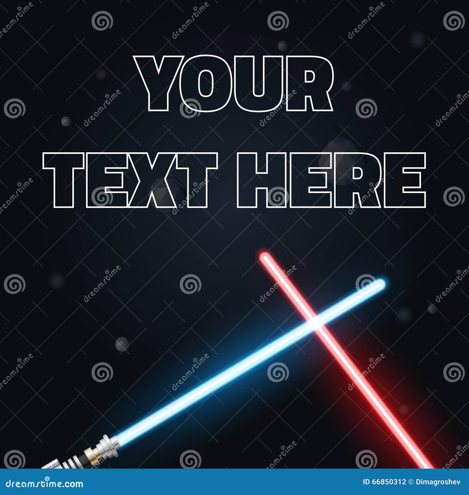 Your Text Here Banner. Vector Illustration of Light Swords, Neon for ...