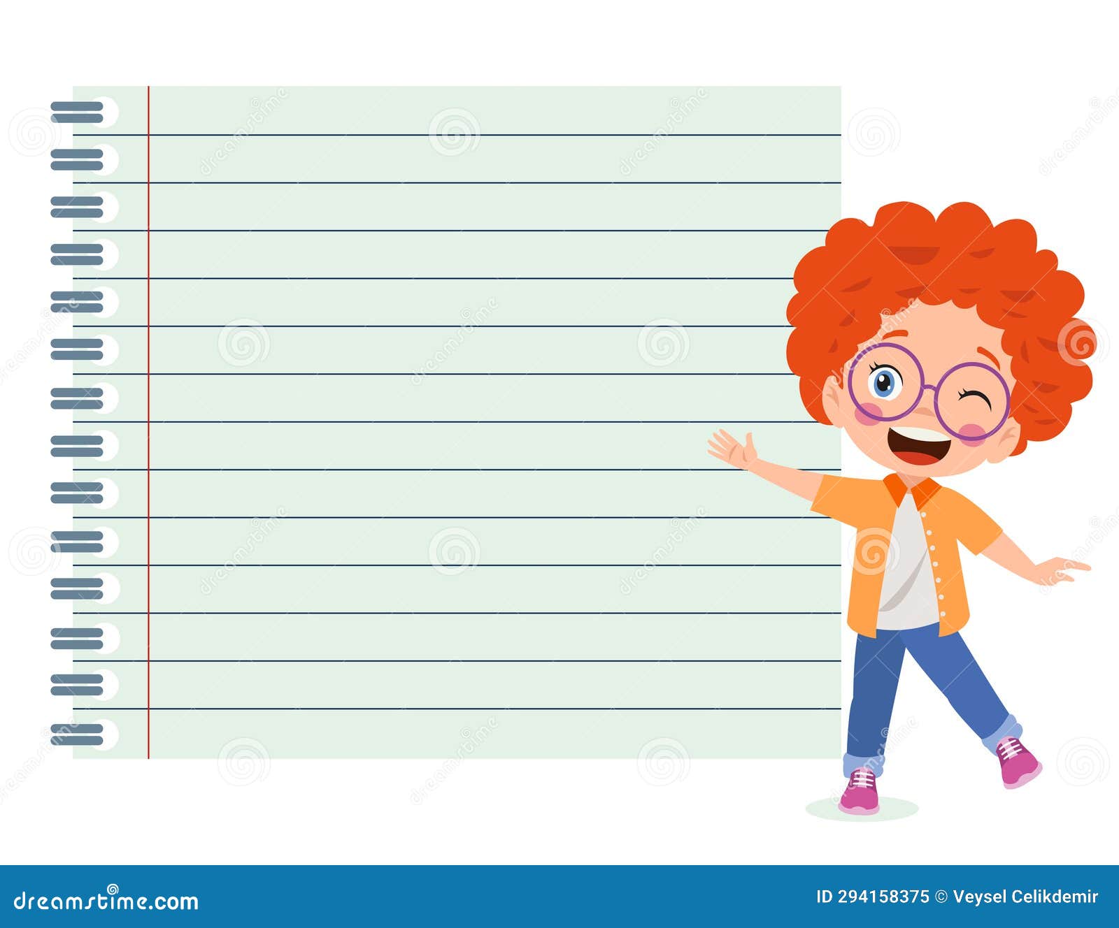 Your Text Here Cute Kid Holding Note Paper Stock Vector - Illustration ...