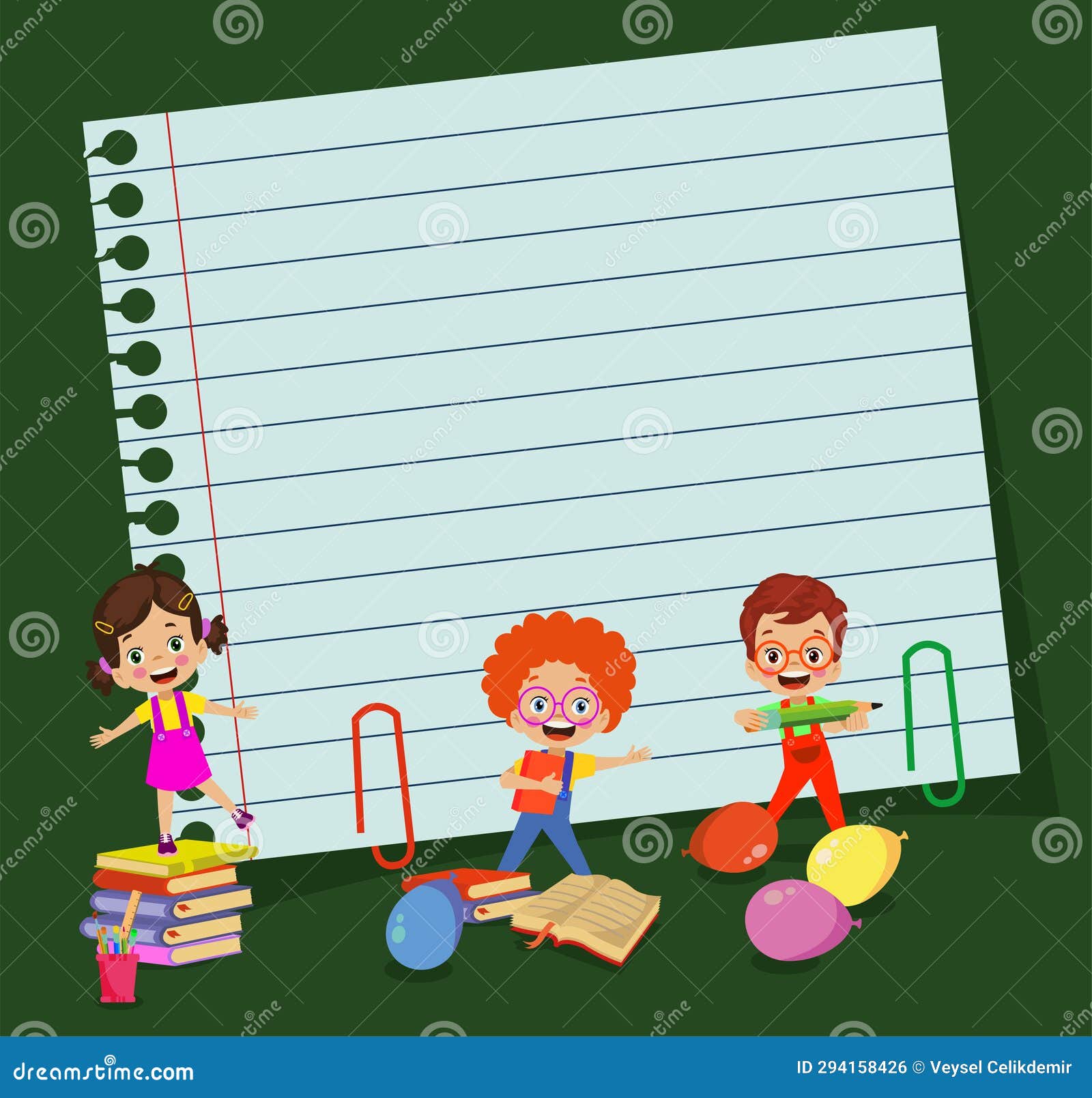 Your Text Here Cute Kid Holding Note Paper Stock Vector - Illustration ...
