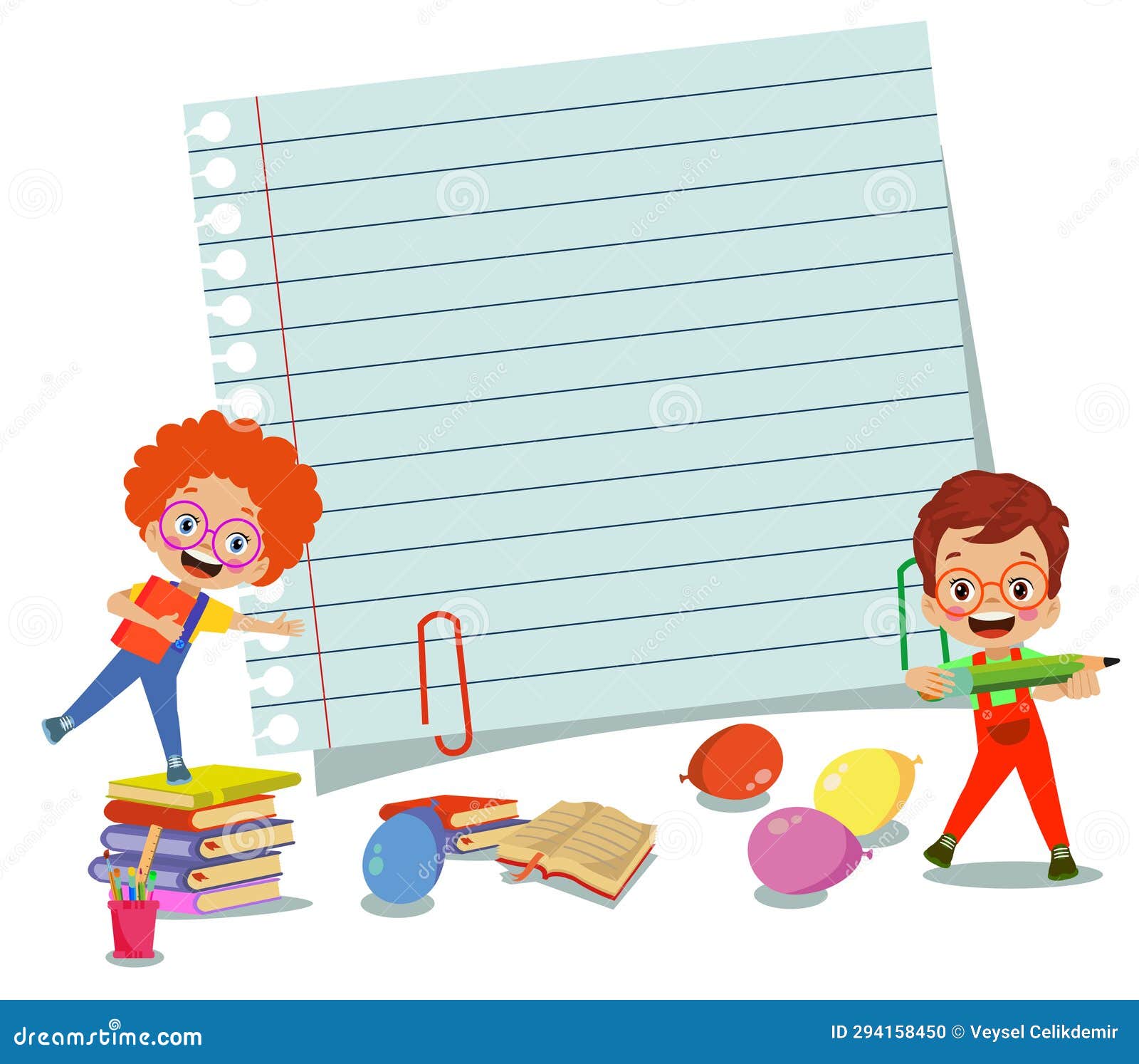 Your Text Here Cute Kid Holding Note Paper Stock Vector - Illustration ...