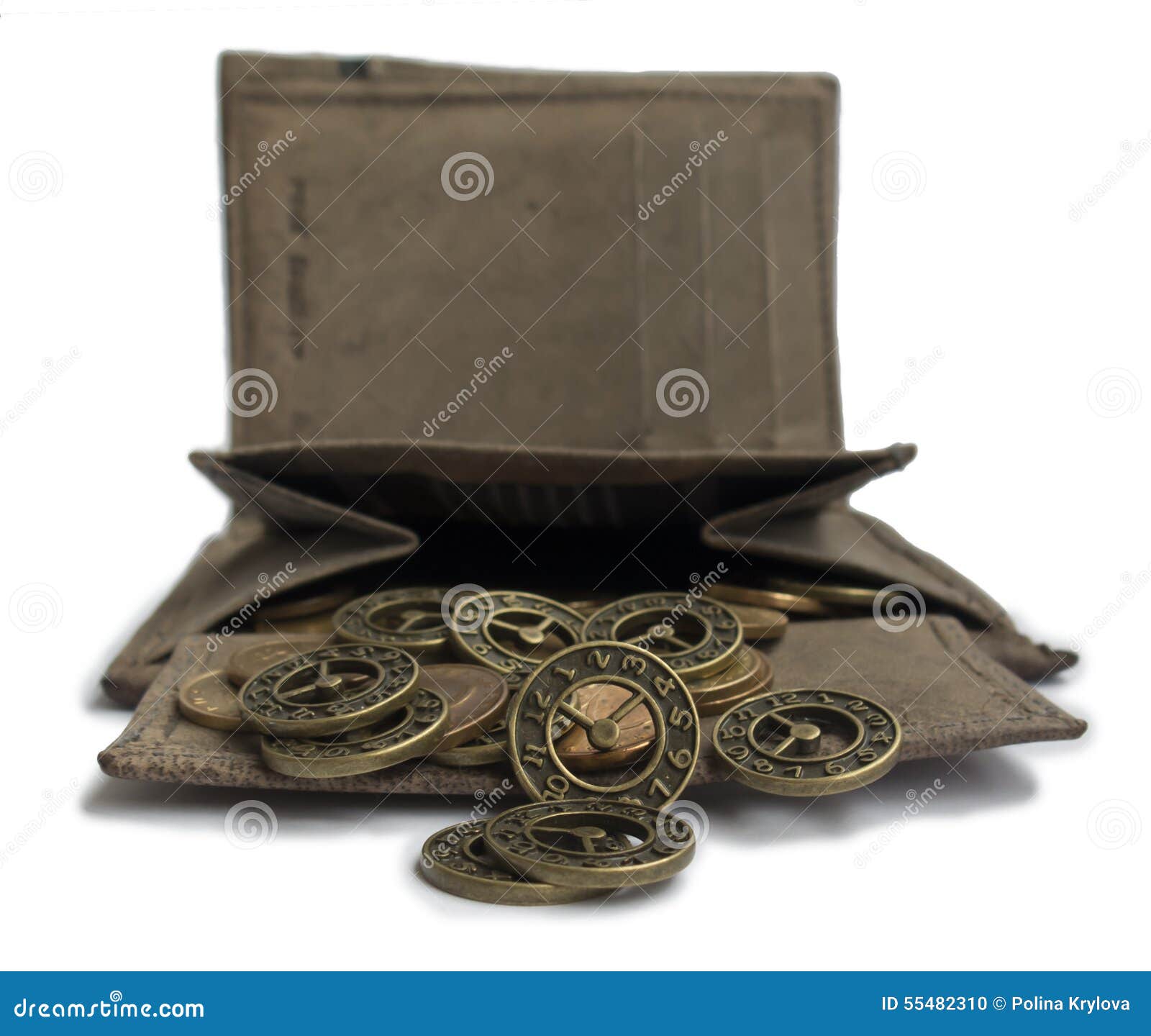 Your Time is in Your Wallet Stock Photo - Image of pocket, bronze: 55482310