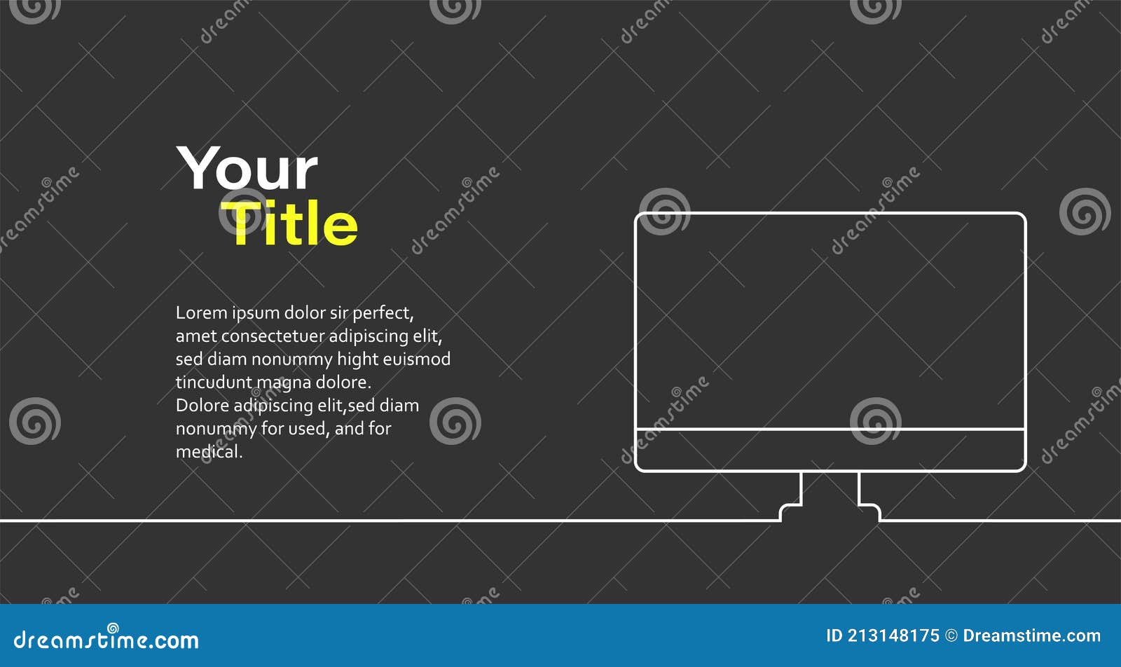 Your Title Text Here. Banner with Desktop PC, for Promotion Content ...