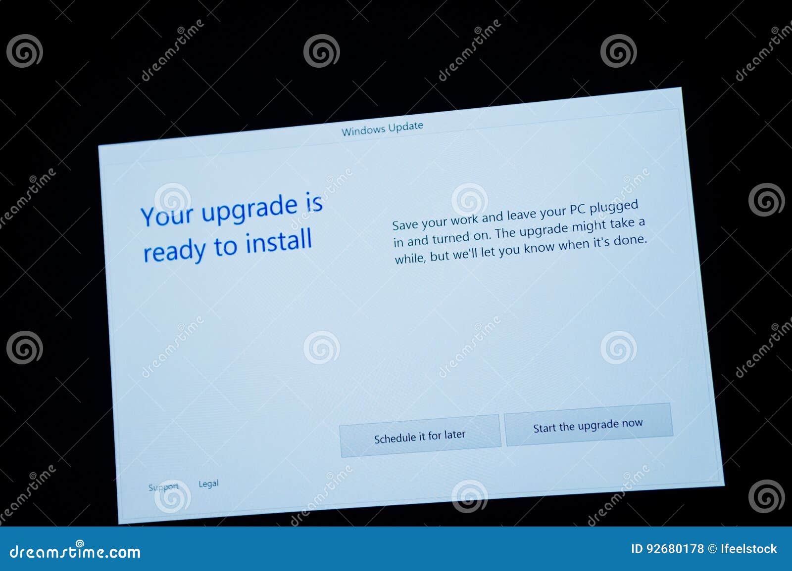 Your Upgrade is Ready To Install Mesasge on Computer Screen Editorial ...