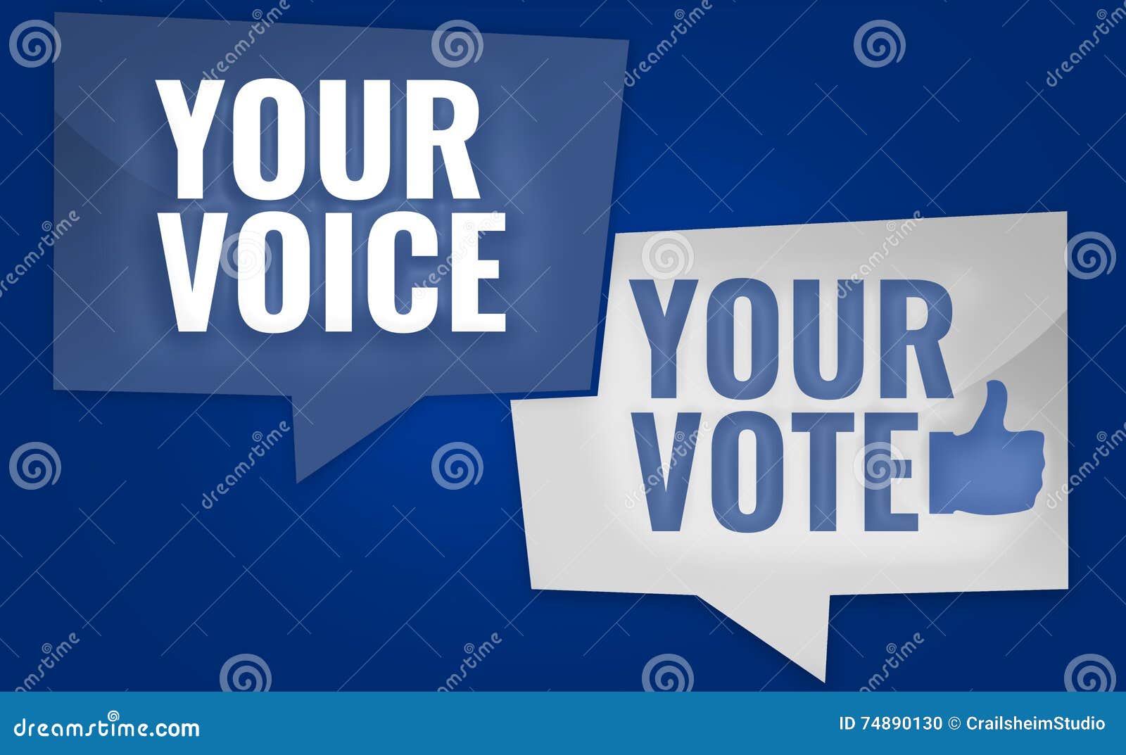 Your Voice Your Vote 3D Render USA Design Stock Illustration ...