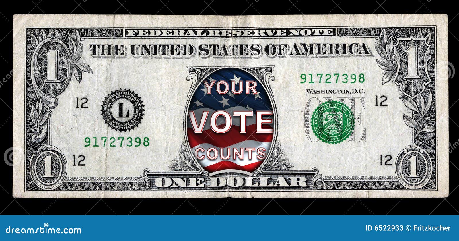 Your Vote Counts Dollar Bill Stock Illustration - Illustration of trade ...