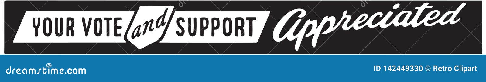 Your Vote and Support stock illustration. Illustration of democrats ...