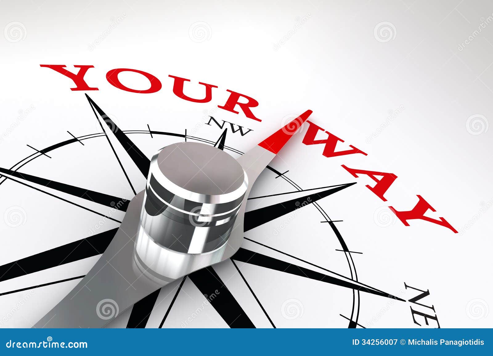Your Way Conceptual Compass Rose Stock Illustration - Illustration of ...