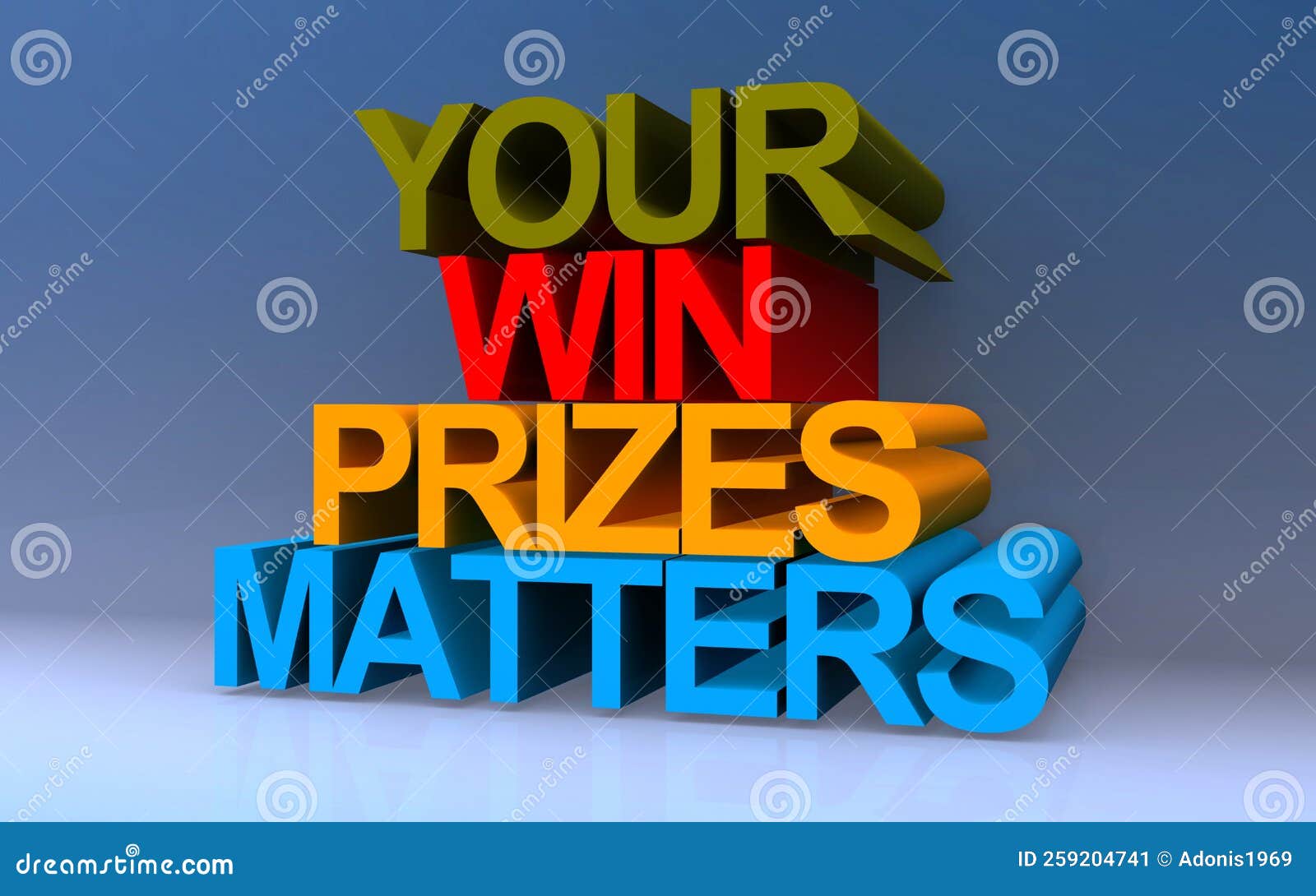 Your Win Prizes Matters on Blue Stock Illustration - Illustration of ...