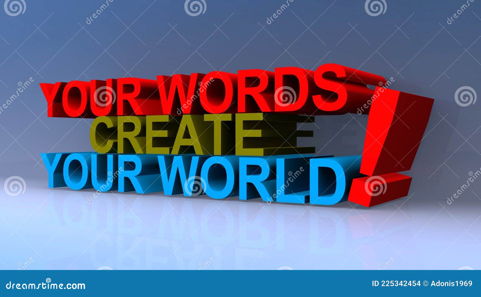 Your Words Create Your World Day on Blue Stock Illustration ...