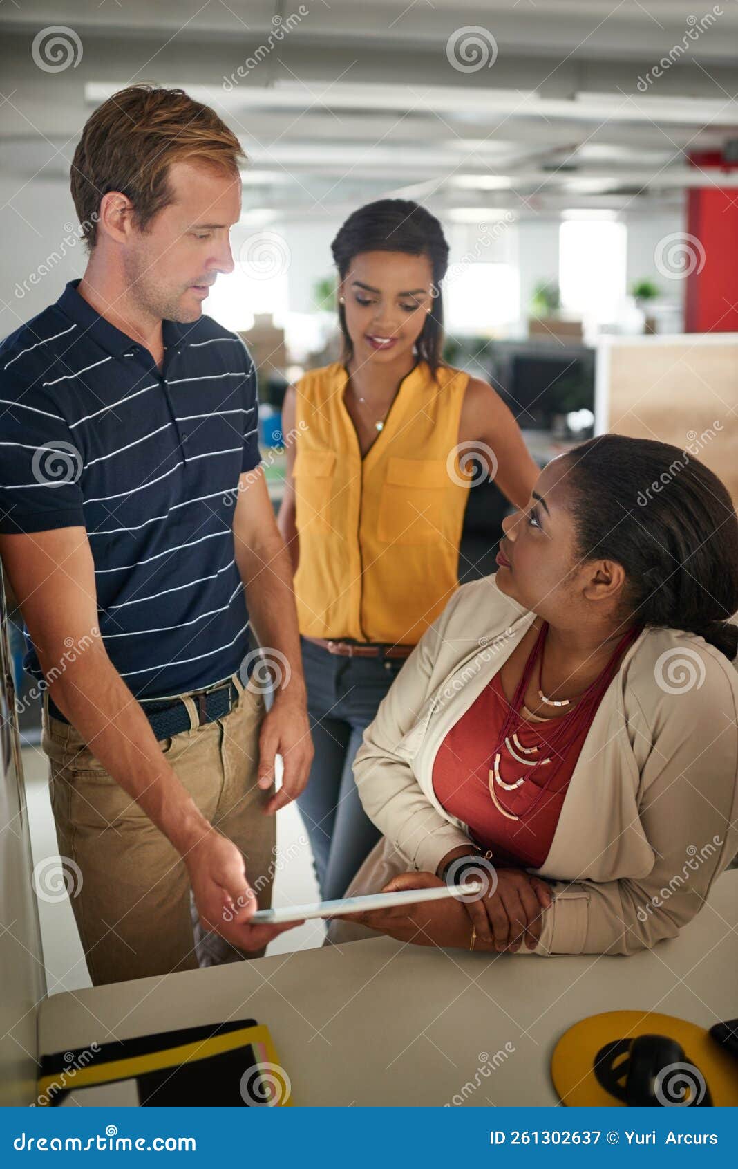 Youre Doing Great Work on this Project. a Three Work Colleagues Talking ...
