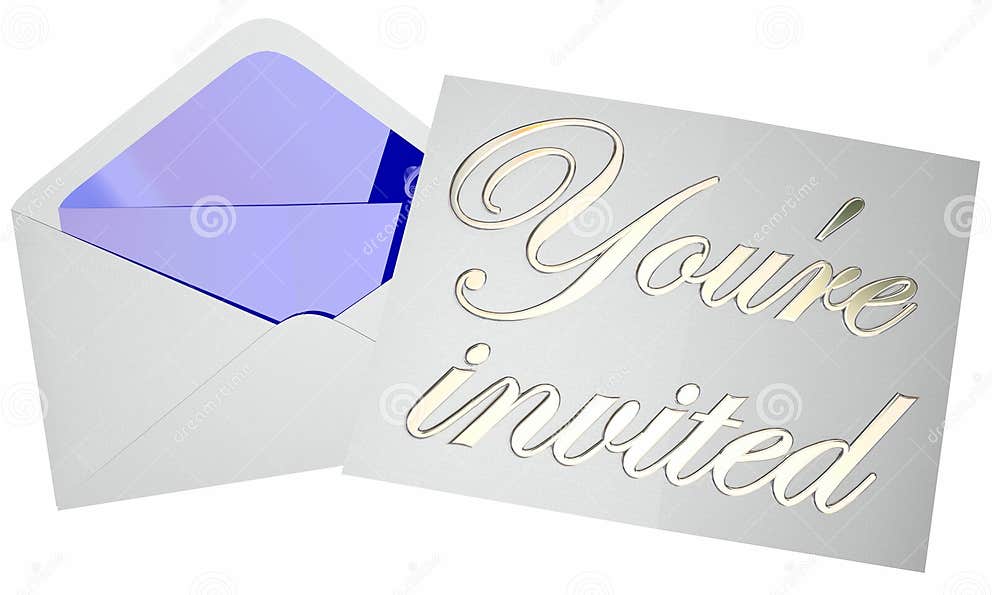 Youre Invited Invitation Envelope Party Event Open Note Message Stock ...