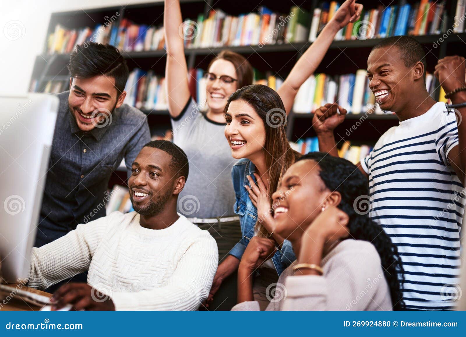 When Youre Studying, Youre Winning. a Group of Young Students Using a ...