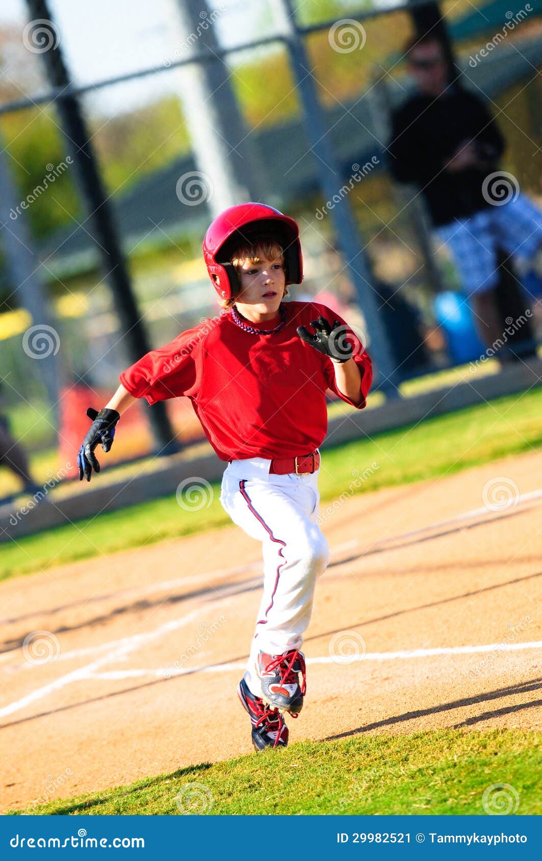 Little League Baseball Player Running Stock Image - Image of helmet ...