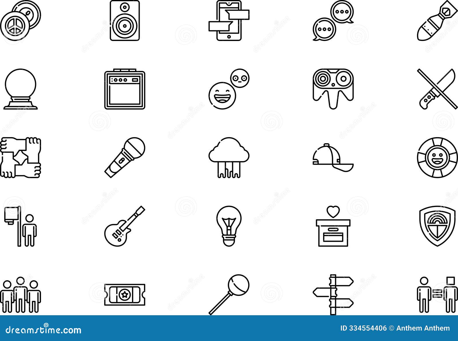Youth Day Icons Collection is a Vector Illustration with Editable ...