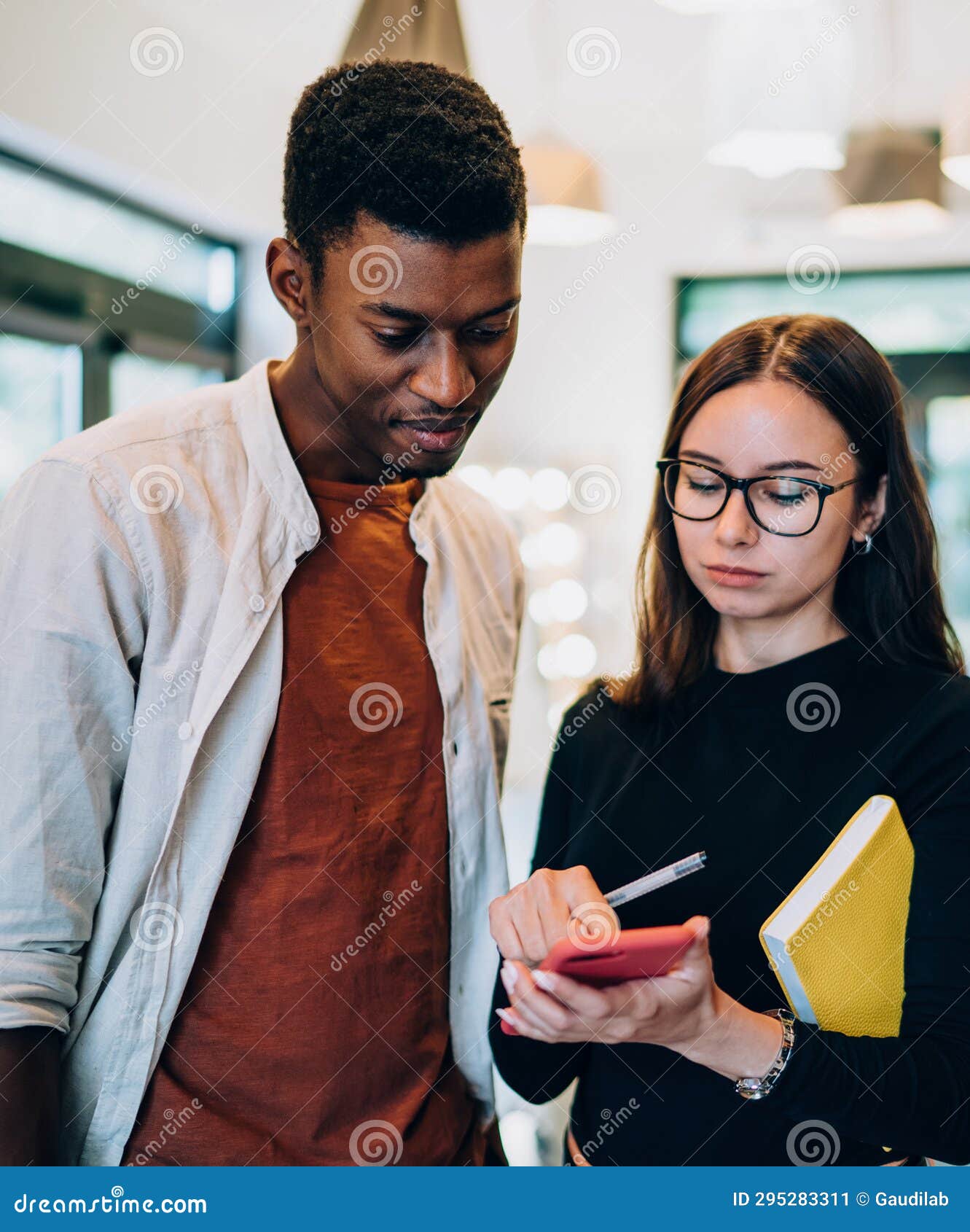 Youth Generation Z Reading Text Message Received on Modern Cellphone ...