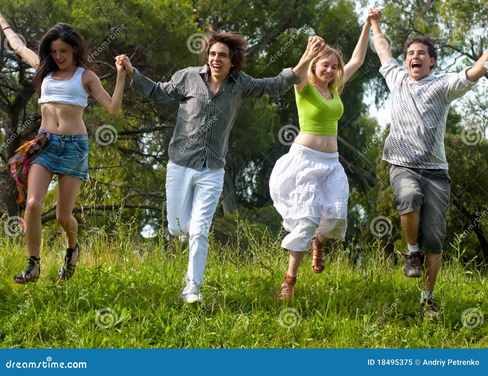 Youth Group Against the Nature Stock Image - Image of students, space ...